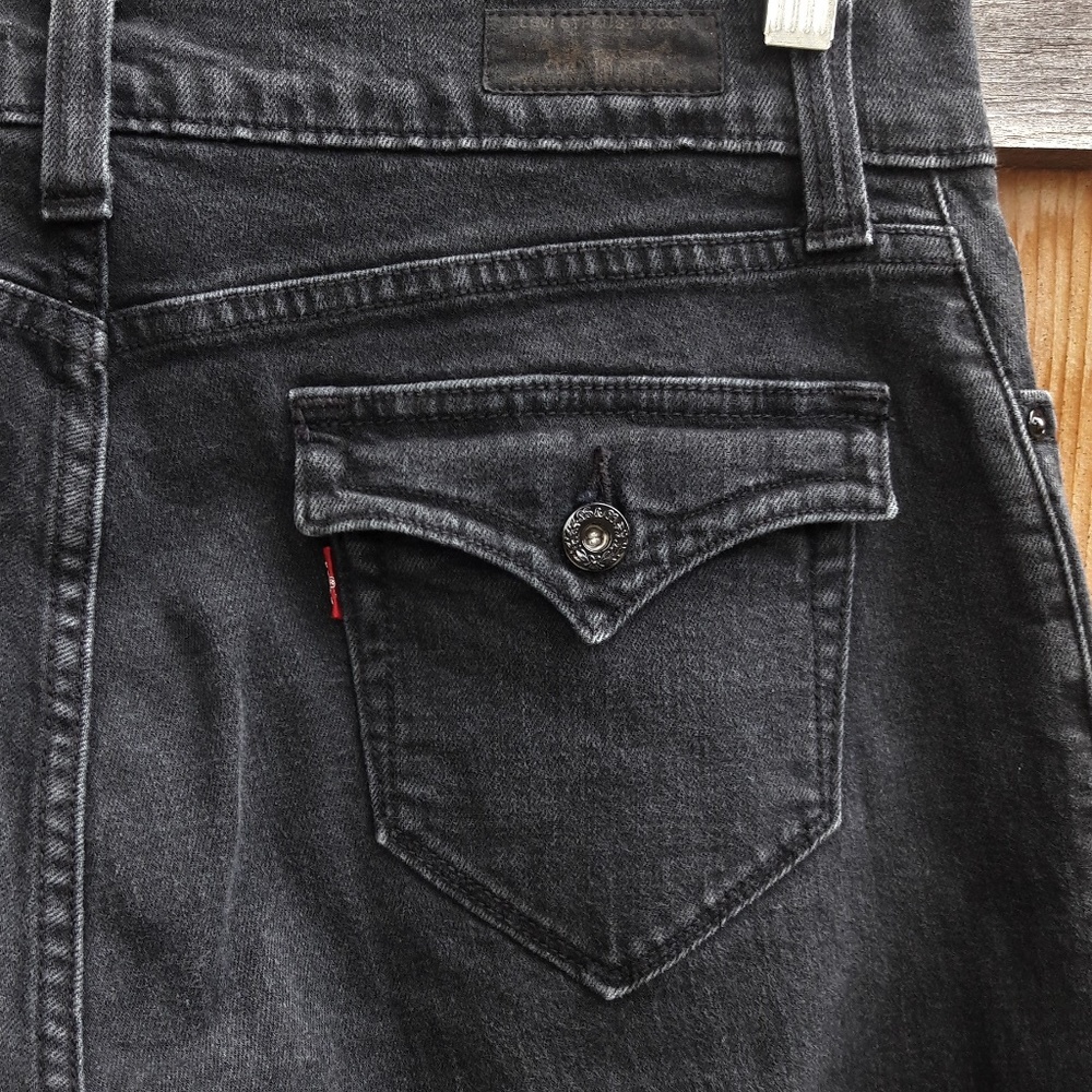 Levi's 542 Pencil Jean Flap Pockets Black Denim 8 - Gem